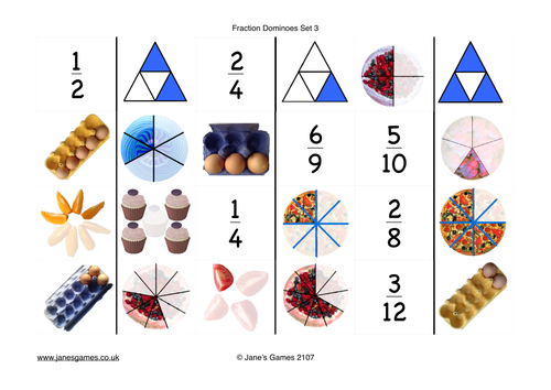 Fraction Dominoes Set 3 | Teaching Resources