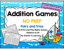 Addition Games NO PREP Math Games | Teaching Resources