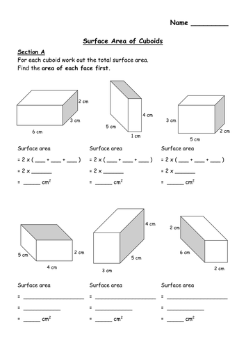 Cuboids - vertcies/edges/faces, nets and surface area | Teaching Resources
