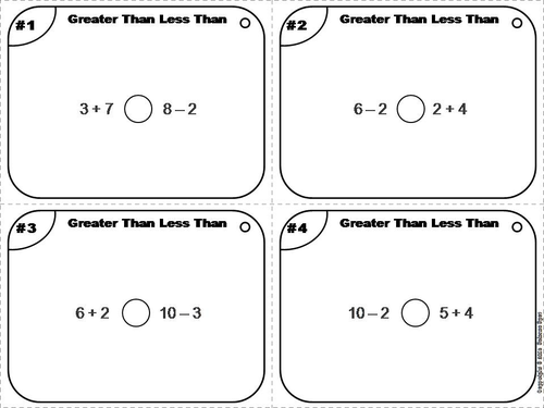 Greater Than Less Than Task Cards | Teaching Resources