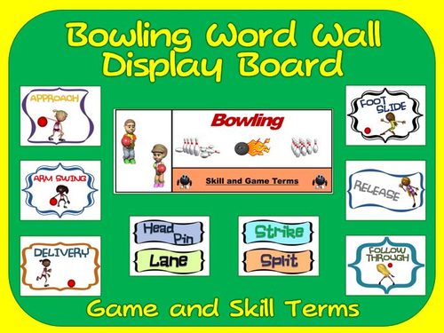 Bowling Word Wall Display: Skill, Graphics & Game Terms | Teaching ...