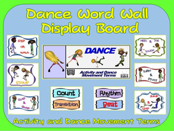 Dance Word Wall Display: Activity, Graphics & Key Dance Movement Terms ...