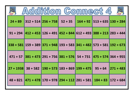 Addition and Subtraction Connect 4 Activities | Teaching Resources