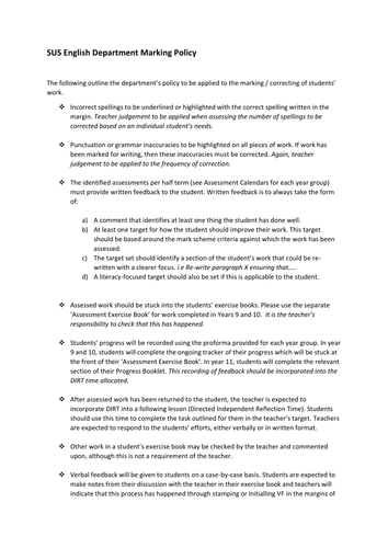 English Department Handbook: Secondary School English | Teaching Resources