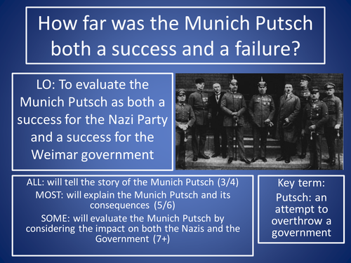 Germany 1918-1945: Lesson 11: How far was the Munich Putsch both a ...