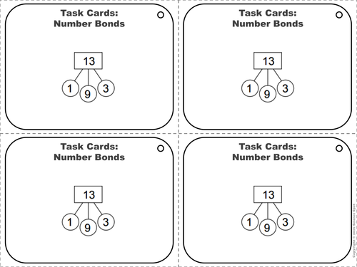 Number Bonds Task Cards | Teaching Resources