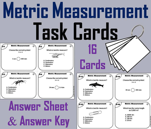 Metric Measurement Task Cards | Teaching Resources