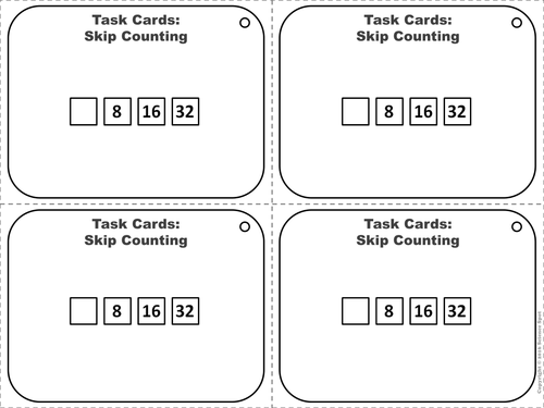 Skip Counting Task Cards | Teaching Resources