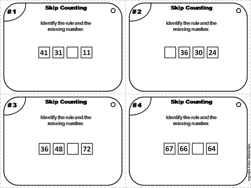 Skip Counting Task Cards | Teaching Resources