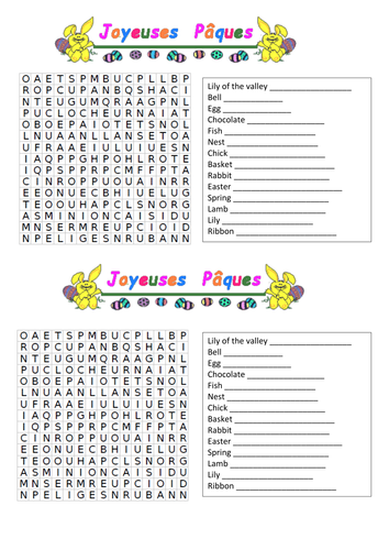 French vocabulary - Easter activities | Teaching Resources