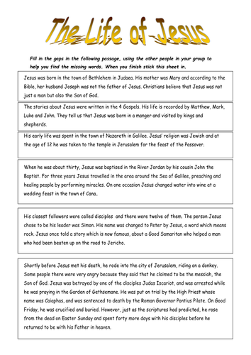 Introduction to the Life of Jesus | Teaching Resources