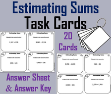 Estimating Sums Task Cards | Teaching Resources