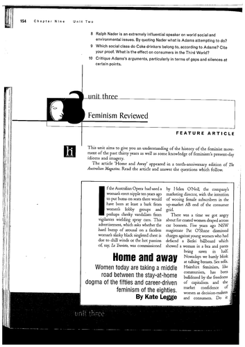 Introduction to feature articles and their components | Teaching Resources