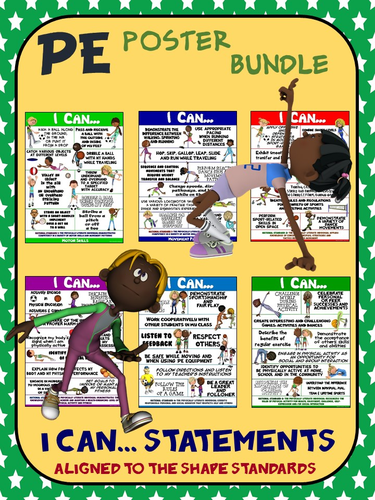 PE Poster Bundle: I Can Statements...- 6 Posters Aligned to the SHAPE ...