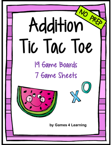 Addition Facts Tic Tac Toe Addition Games | Teaching Resources