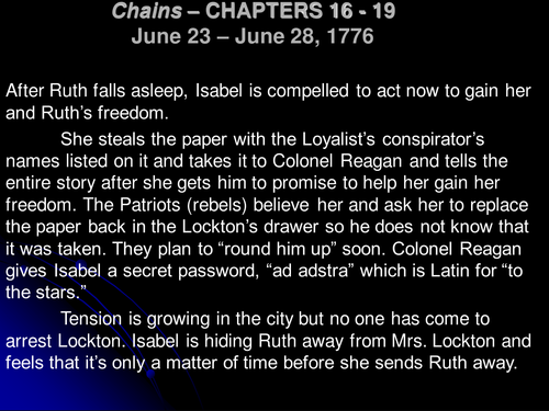 Chains by Laurie Halse Anderson | Teaching Resources