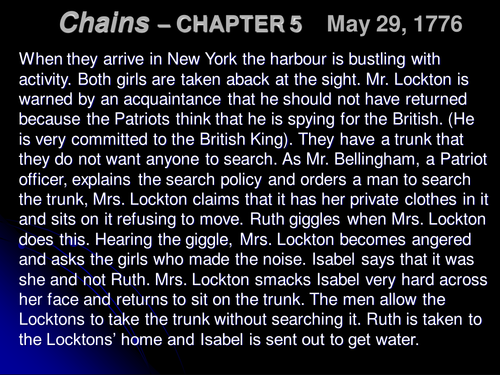Chains by Laurie Halse Anderson | Teaching Resources