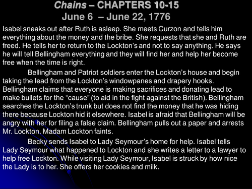 Chains by Laurie Halse Anderson | Teaching Resources