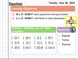 Equations with brackets | Teaching Resources