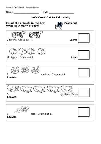 Subtraction Taking Away Worksheets Activities Presentations EYFS/KS1 ...