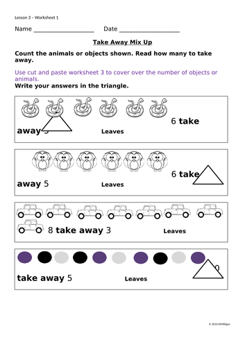 Subtraction Taking Away Worksheets Activities Presentations EYFS/KS1 ...