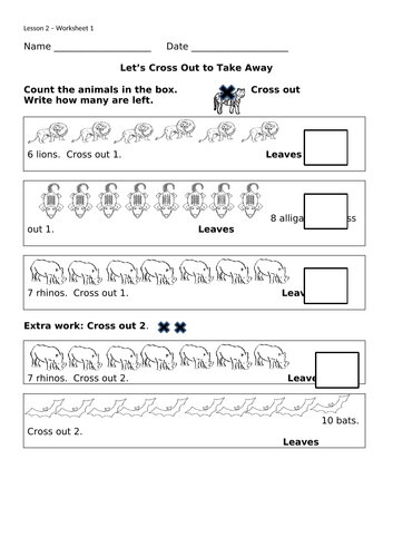Subtraction Taking Away Worksheets Activities Presentations EYFS/KS1 ...