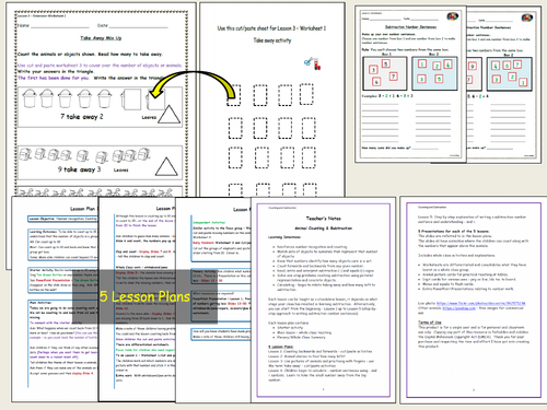 Subtraction Taking Away Worksheets Activities Presentations EYFS/KS1 ...