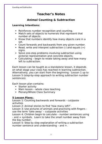 Subtraction Taking Away Worksheets Activities Presentations EYFS/KS1 ...