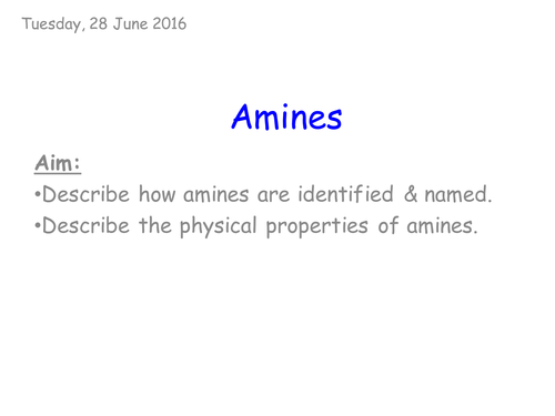 Amines A2 Chemistry | Teaching Resources