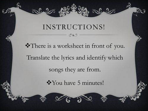Shakespeare Language - Song Lyrics Starter/Plenary/Activity | Teaching ...