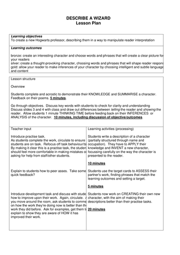 Descriptive Writing - Describe a Wizard | Teaching Resources