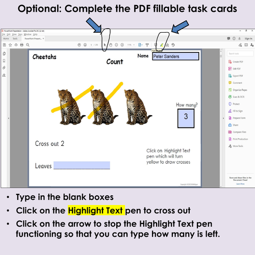 Subtraction Taking Away Animal Pictures Activity Task Cards Equations ...