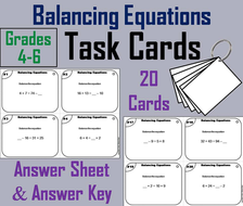 Balancing Equations Task Cards | Teaching Resources