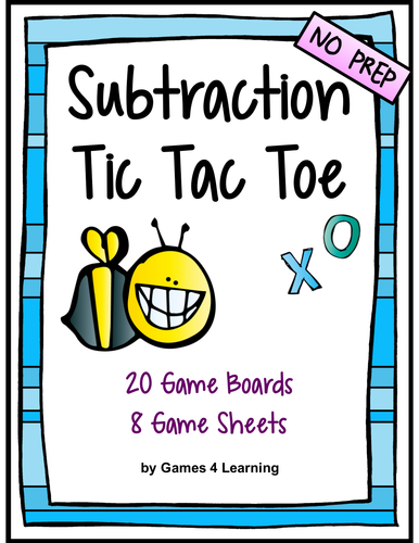 Subtraction Facts Tic Tac Toe Subtraction Games | Teaching Resources