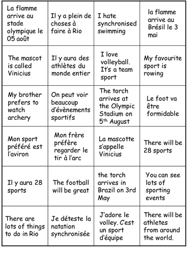 Rio Olympics 2016 - Les Jeux Olympiques 2016 | Teaching Resources