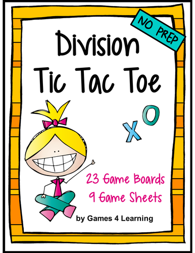 Division Facts Tic Tac Toe Division Games | Teaching Resources