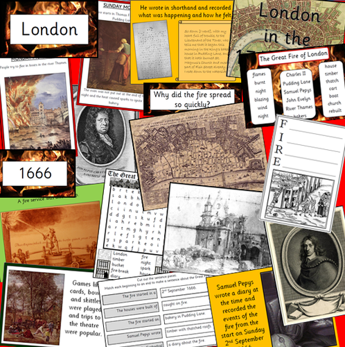 The Great Fire of London- Powerpoints, worksheets, display materials ...