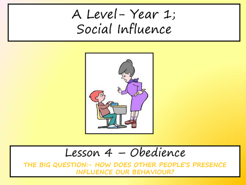AS Psychology AQA - Paper -Obedience -Explanations of obedience ...
