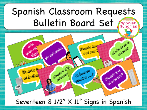 Spanish Classroom Requests Bulletin Board Set | Teaching Resources