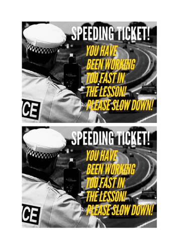 Speeding Ticket | Teaching Resources