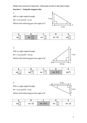 Maths Ks3 And Ks4 Gcse Pythagoras And Trigonometry In Right Angled
