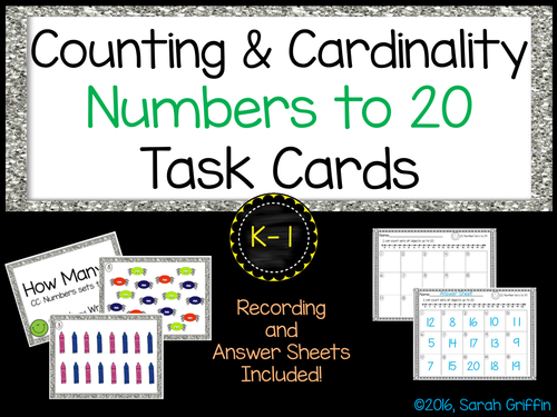 Math Task Cards - Counting to 20 - SCOOT Math Center | Teaching Resources