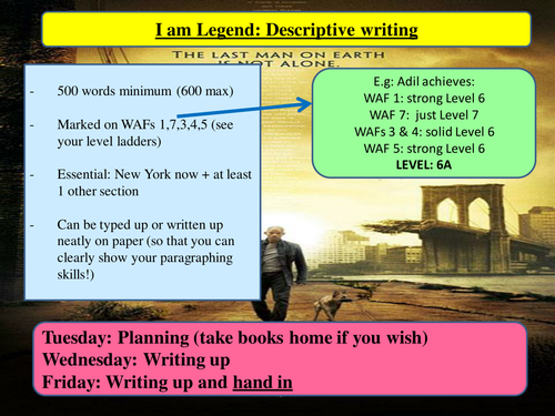 Descriptive / Creative writing using I am Legend (film and book ...