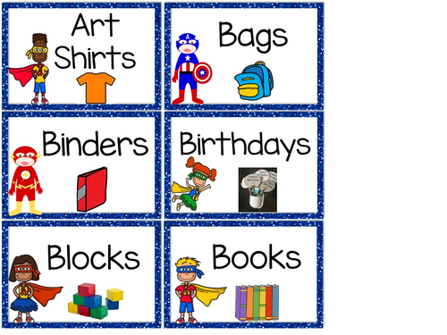 Superhero Classroom Labels with Pictures | Teaching Resources