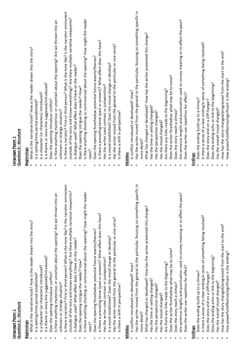 AQA GCSE NEW SPEC English Language Paper 1 Qu3 STRUCTURE resources ...