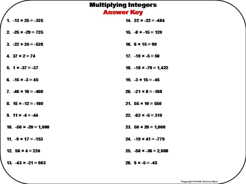 Multiplying Integers Task Cards | Teaching Resources