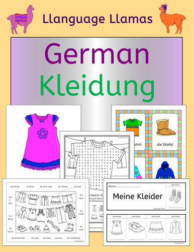 German Clothing - Kleidung - activities, games and puzzles | Teaching ...
