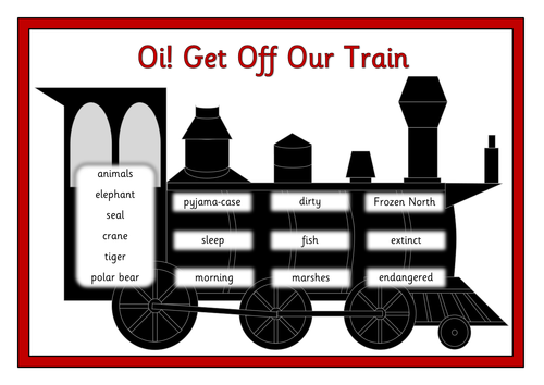 Oi! Get Off Our Train story pack- endangered animals- KS1, KS2 ...