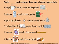 Everyday Materials Year 1 Planning and Resources by SaveTeachersSundays ...
