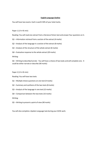 8700 AQA GCSE English Language Paper 1 and Paper 2 Section A Question ...